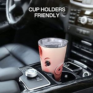 Smiling Tumbler with Lid and Straw 20oz Stainless Steel Car Cup for Hot and Cold Drinks, Double Wall Insulated Travel Coffee Mug Reusable Drink Thermos Cup Birthday Gifts