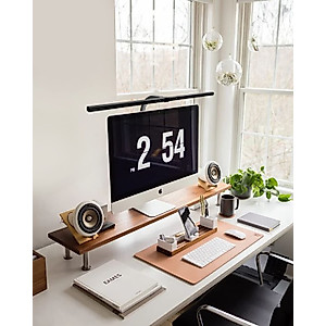 Desk Lamps for Home Office, 24W Extra Bright Architect Desk Lamp with Clamp, 31.5" Wide Modern Black Desk Lights with Auto Dimming Memory Function, Stepless Dimming task lamp for Workbench Monitor