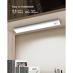 VEICROD Under Cabinet Lights,Day/Dark Motion Sensor Lights Indoor,3 Color Temperatures,80 LED,Wireless Rechargeable Under Cabinet Lighting,Lights for Kitchen,Cupboard,Closet(9.4inch-1500mAh)