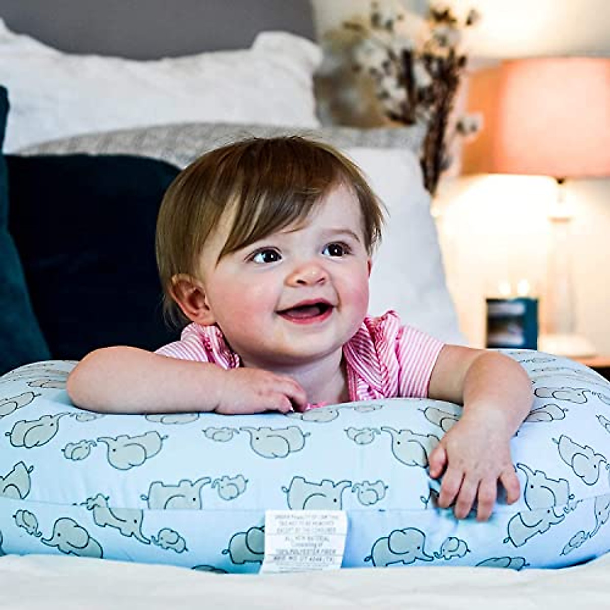 NurSit Nursing Pillow and Positioner, Hypoallergenic Breastfeeding or Bottle Feeding, Perfect for Bonding with Baby, Machine Washable, Whale