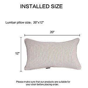 SUPMAISON Pack of 2 Decorative Indoor Outdoor Outdoor Pillow 20" x 12", (Polyester, Veranda Stripe Tan)