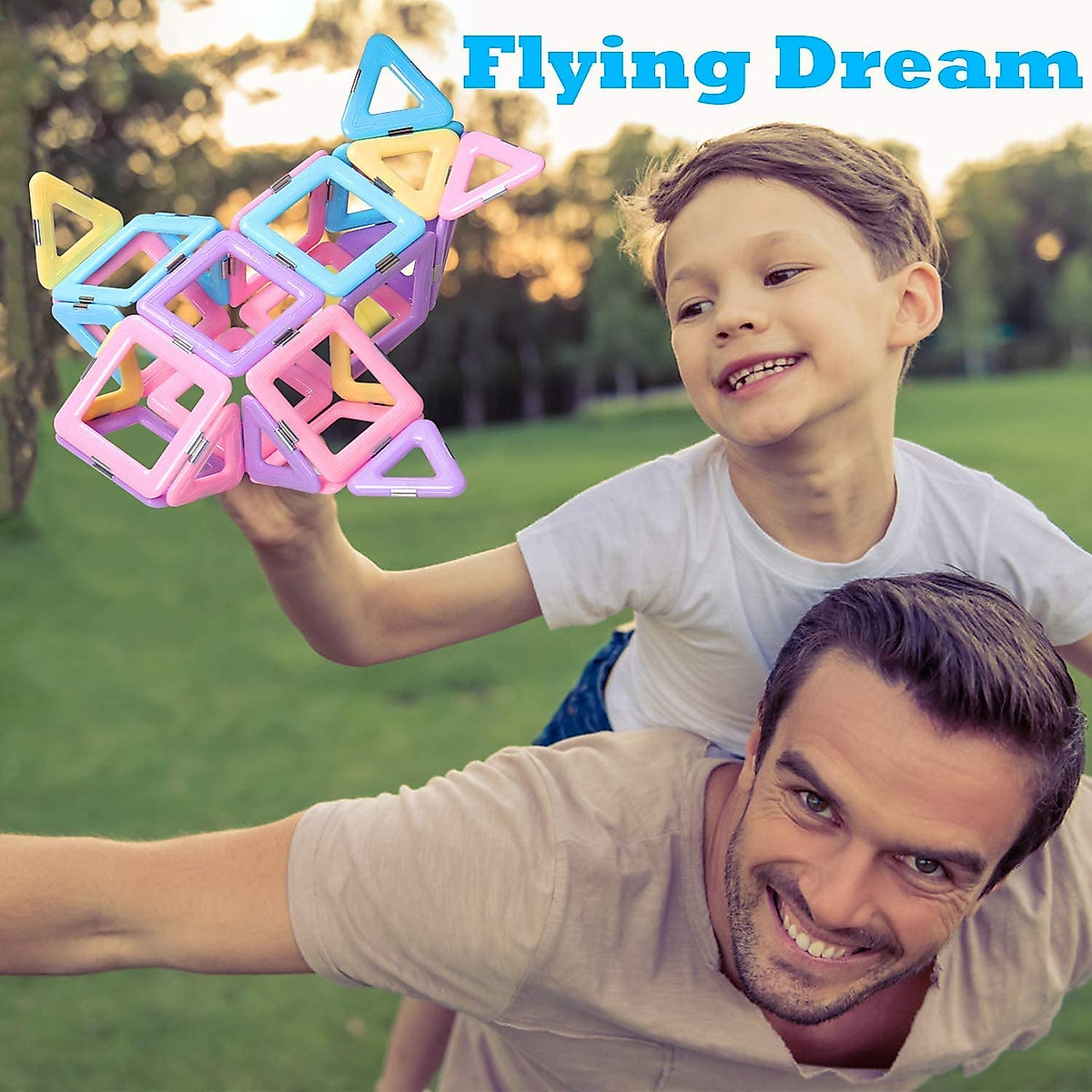 Magnetic Toys Magnet Tiles -3D Macaron Colors Learning & Development Building Blocks, Preschool Educational Construction Kit for Boys Girls Toddlers Gifts(30-Piece)-18