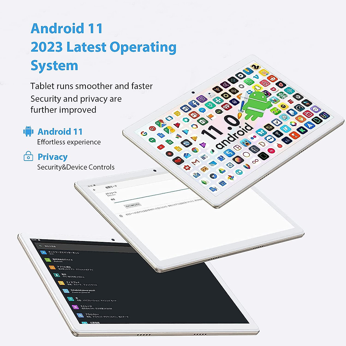 LNMBBS Android Tablet 10 Inch, 4GB RAM 64GB Storage, Android11.0, Octa-Core Processor, with Keyboard, Large Battery, Dual Camera, Wi-Fi, Bluetooth, GPS, Mouse,Tablet Cover, Tablet,Silver (T13-S)