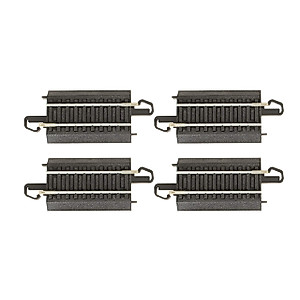 Bachmann Trains - Snap-Fit E-Z TRACK 3” STRAIGHT TRACK (4/card) - STEEL ALLOY Rail With Black Roadbed - HO Scale