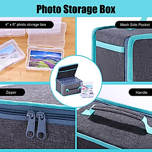 Joelver Maker Photo Storage Box,Photo Keeper Storage Container with mesh bag, Plastic Craft Storage Box for Stickers,Stamps,Seeds,Toys,Sewing(Only bag)