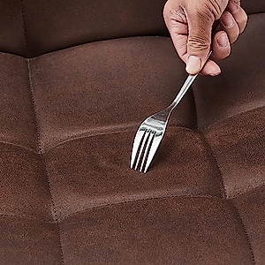 CLIPOP Modern Kitchen Dining Chairs Set of 2, Mid Century Modern Dining Chair with Upholstered Seat, Metal Leg, Armless Living Room Accent Chair, Kitchen Side Chair for Lounge Guest, Brown