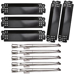 Adviace Grill Replacement Parts for Nexgrill 720-0888, 720-0888N, 720-0830H Gas Grill Models, 5 Pack Grill Pipe Burners and Heat Plate Shields Kit for Nexgrill Replacement Parts