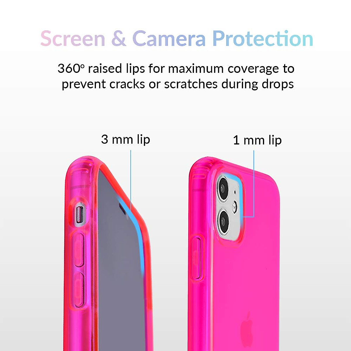 Velvet Caviar Compatible with iPhone 11 Case Neon Pink - Cute Clear Protective Phone Cover for Women, Girls (Hot Pink)