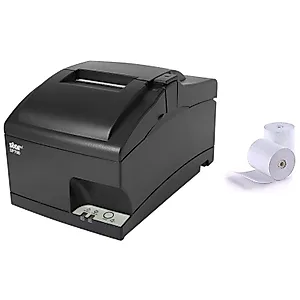 Star Micronics SP742ME Ethernet Kitchen Printer, Compatible with Square and Clover, Impact, Auto Cutter, Power Supply and Cable Included and 2 Rolls of Epsilont Paper