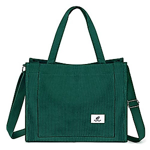 Corduroy Tote Bag for Women Crossbody Shoulder Handbags Small Satchel Bag Handbag Stylish Tote Bag for Women Corduroy Large Capacity Shoukder Bag Satchel (Z-Green)