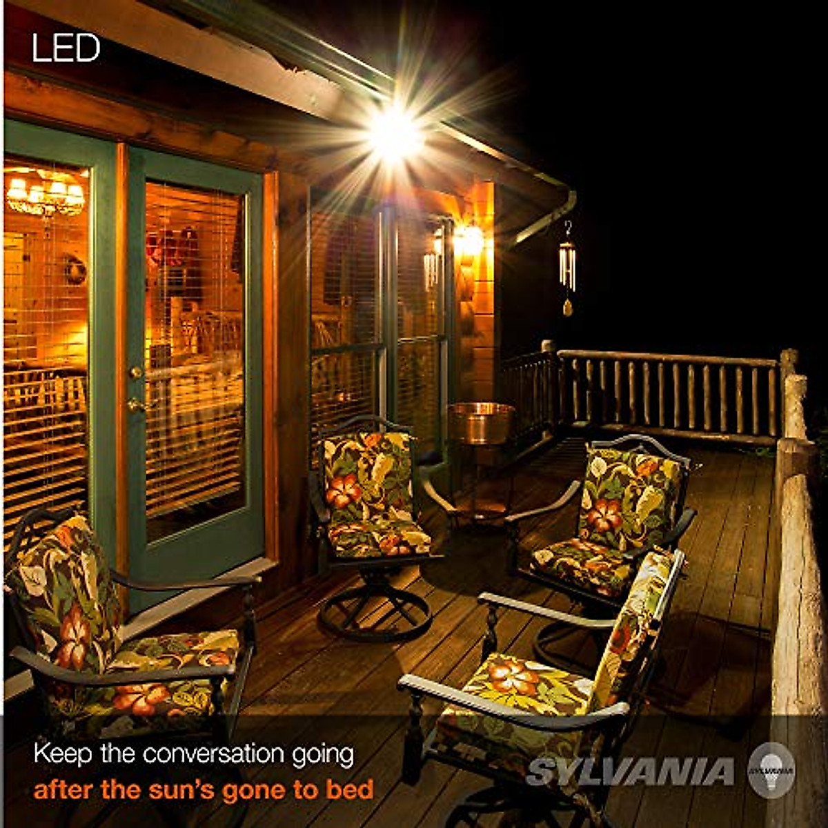 Sylvania Night Chaser LED PAR38 Light Bulb, 250W = 23W, 22 Year, Dimmable, Super Bright 2650 Lumens, Wet Rated, 3000K, White - 2 Pack (41359)