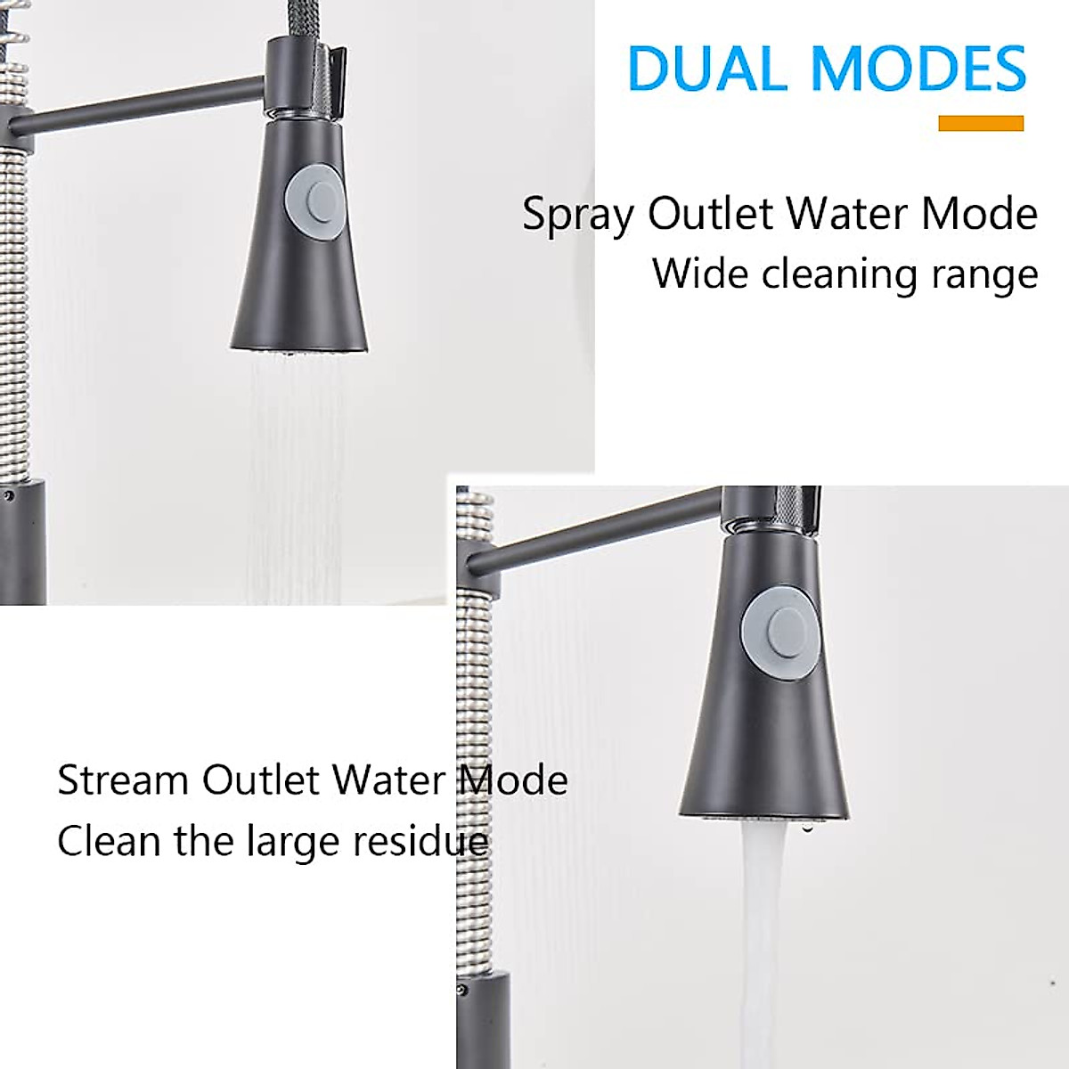 Kitchen Sink Faucet for Bar Farmhouse Commercial, Touch Sensor Kitchen Faucet, Black Brushed Pull Out Kitchen Mixer Faucets, Swivel Smart Sensor Stream Spray Mode Mixer Taps