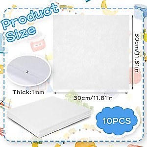 10Pcs Felt Fabric Sheets for Craft White Thick Stiff 12 x 12 inches White Felt Fabric Sheet Thickness 1mm Rectangles DIY Sewing Manual Materials Patchwork Wrapping Arts Crafts Christmas Costumes