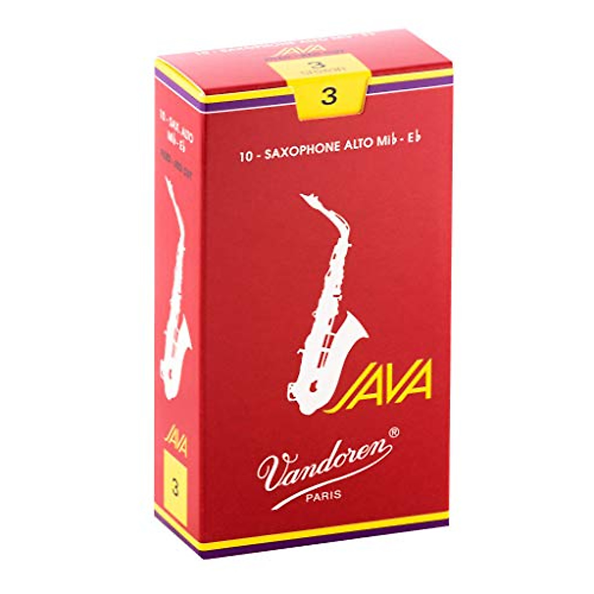Vandoren SR263R Alto Sax JAVA Red Reeds Strength 3; Box of 10