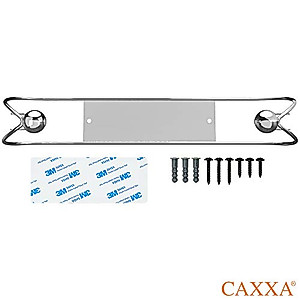CAXXA Adhesive Under Cabinet Paper Towel Holder Dispenser with Screws for Kitchen Utility Room Laundry Pantry Chrome(1 Pack)