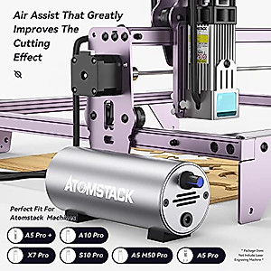 ATOMSTACK F30 Air Assist, Laser Engraver Laser Air Assist Pump with 2M Tube for ATOMSTACK X7 PRO/S10 PRO/A10 PRO/A5 PRO, Remove Smoke Dust, Cleaner Cutting Object Edges with Airflow 10-30L /Min