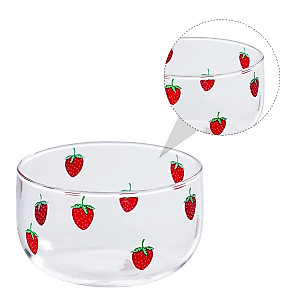 UPKOCH Microwave 3pcs For Pasta Mini Simple Clear Lotus High Plate Dessert Prep Style Stackable Soup Glasss Tray Container with Strawberry Round Serving Salad Dish Fruit Glass Rice Bowls