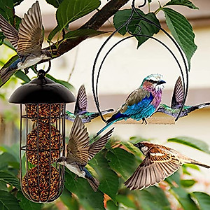 winemana Set of 3 Hummingbird Swings, Rust Resistant Metal Frame, Wooden Dowel, Attach to Bird Feeders, Perfect for Hanging Indoor Office Outdoor Trunk Lawn Patio Garden (7.4" x 5.5")