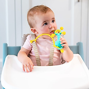 Mobi Gumlii Sensory Teether Baby Rattle Toy - Baby Teething Toy for Babies 0-6 Months, Newborn Baby Sensory Teether & Rattle Toy, Made with Food Grade Silicone, BPA and Phthalate Free - Pack of 1