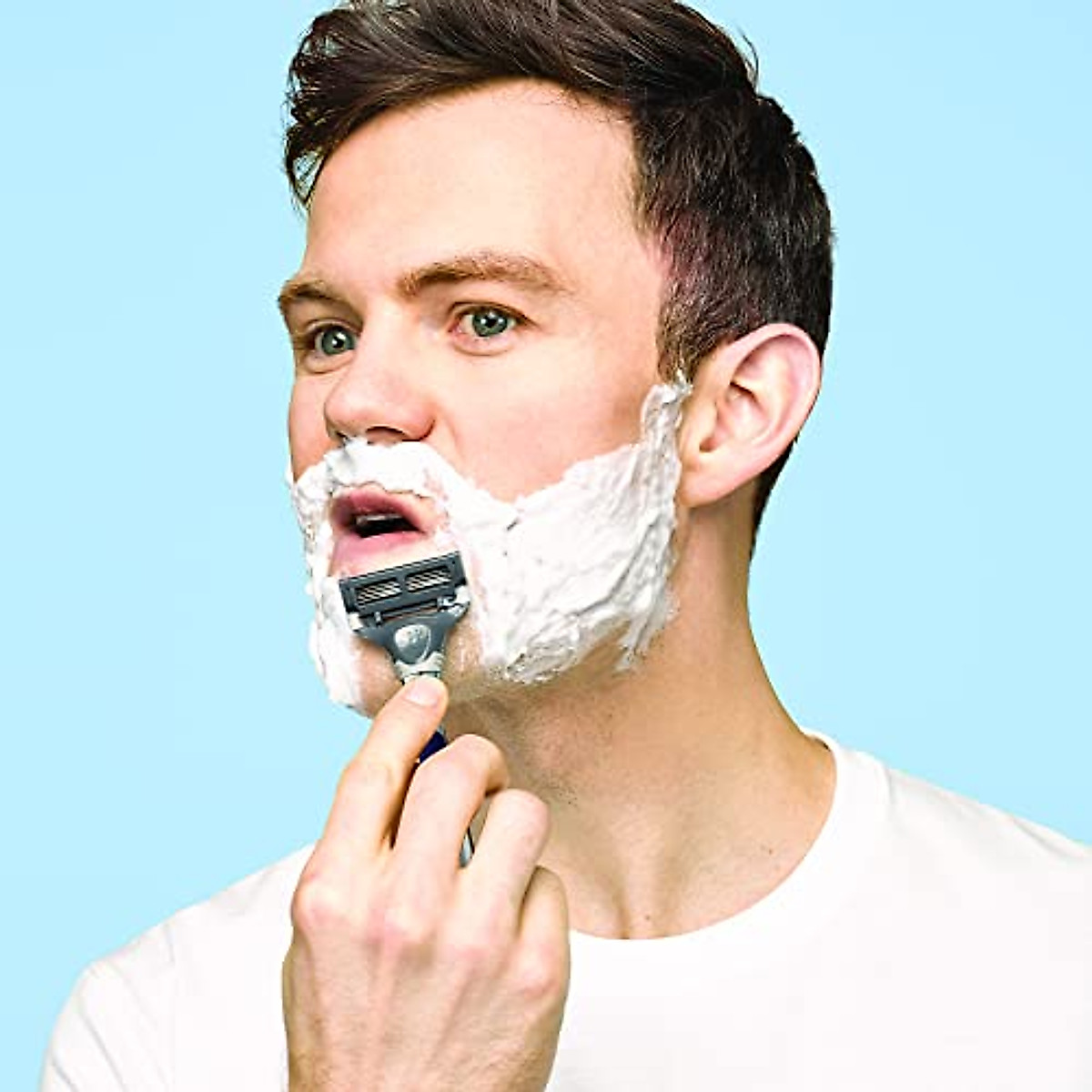 Harry's Razors for Men - Winston Shaving Set 5 Blade Razors with Lubricating Strip & Precision Trimmer, 3 Razor Blade Refills, Travel Blade Cover, and 4 Oz Shave Gel