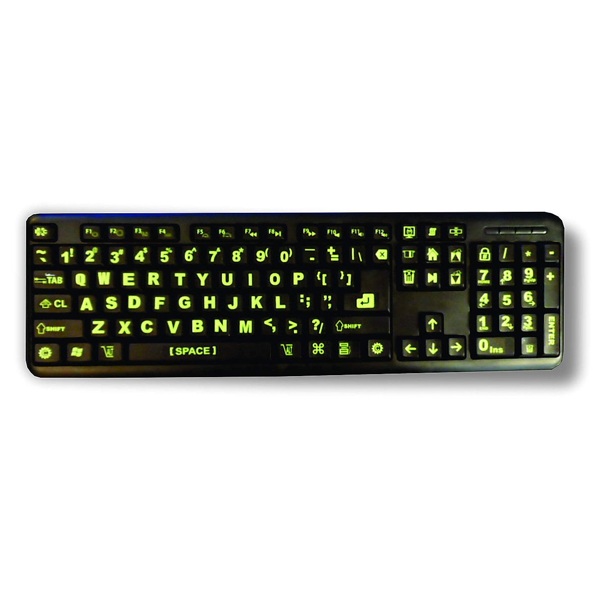Keyboard Stickers with Big Luminescent Extra Large Symbols. 200 Inlay Set. 3 Yr. Warranty. Will Not Wear or Fade. U.S. English Laptop & PC. Also Includes Pocket/Purse Magnifier, USB LED & Tweesers.