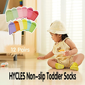 HYCLES Non-Slip Toddler Socks With Grips Kids Anti Slip Sticky Socks For Infant 1-3 Years Kids Toddler Slipper Socks