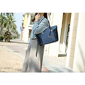 MKF 3-PC Set Shoulder Bag for Women Tote, Pouch Handbag Purse, Wristlet Envelope, Adjustable Crossbody Strap PU Leather Beige