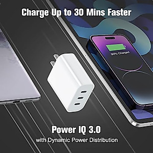 USB C Charger, Amoner 35W 3-Port iPhone Fast Charger Block, iPhone Cube Adapter with PD 3.0 Power Delivery Compatible with iPhone 15/15 Pro/14/13/12/11/SE/XS, Galaxy, Pixel 4/3 and More