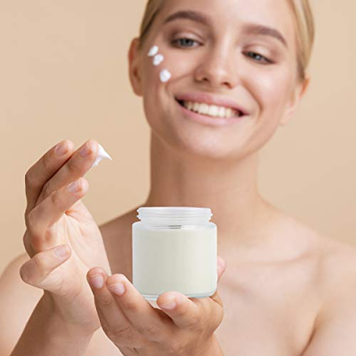 4oz Glass Jars (12 Pack), Empty Cosmetic Containers with Inner Liners and 12 black Lids & 12 Silver Lids for Slime, Beauty Products, Cosmetic, Lotion, Ointments and DIY