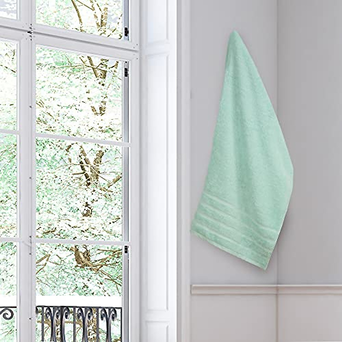 Comfort Realm Ultra Soft Towel Set, Combed Cotton 600 GSM 100 Percent Cotton (Mint, 2 Bath Sheet)