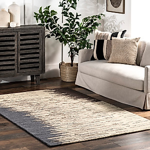 nuLOOM Audrie Contemporary Abstract Wool Area Rug, 8x10, Grey