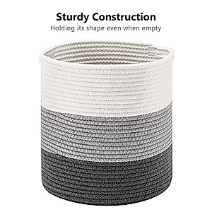 YOUDENOVA Rope Storage Baskets Set of 3 - Stylish Woven Baskets with Reinforced Handles for Effortless Toy Storage and Baby Gift Organization in Nursery, Living Room, and Bedroom