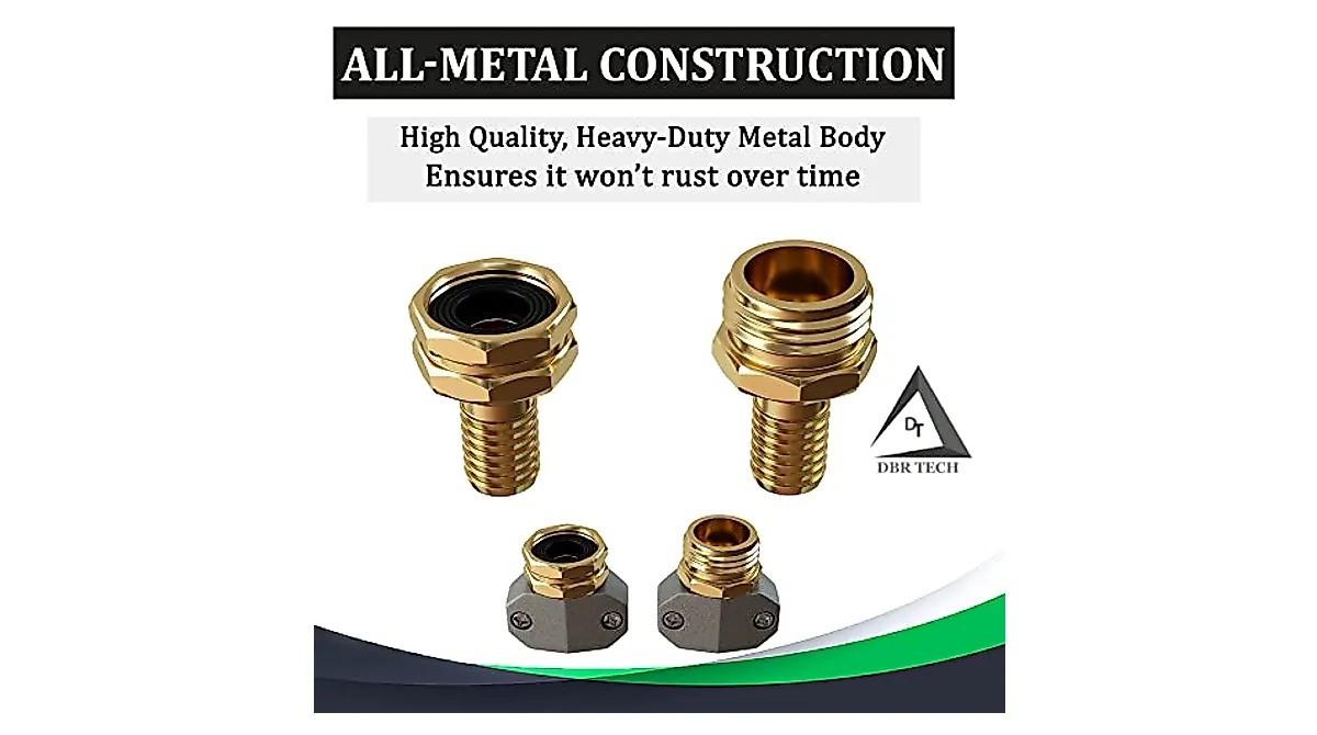 DBR Tech Garden Hose Repair Kit, Male and Female Solid Aluminum Alloy ...