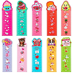 50 Pieces Valentine's Day Bookmark Valentines Day Markers Fun Book Marks Valentines Day Page Clips Bookmarks Happy Valentine's Day Gifts for Kids Classroom Supplies Party Favors, 10 Designs