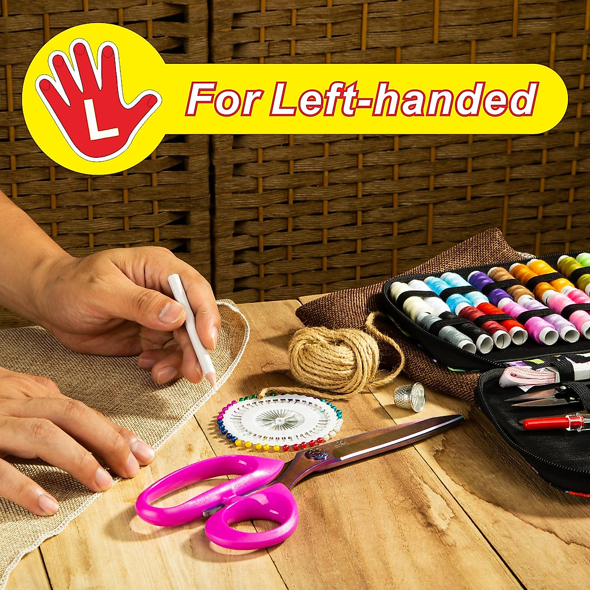 DIGNITY Left Handed Scissors Adults,Titanium Coating Forged Stainless Steel,Comfort Grip Shears,Super-sharp, for Office Home General Use Professional Crafting, 9.3 Inch