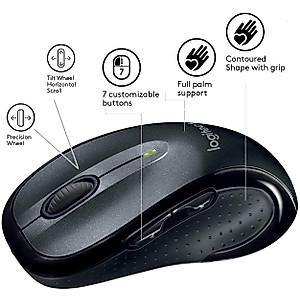 Vexko Bundle Logitech Mouse M510 Wireless Computer with USB Unifying Receiver Ergonomic Mouse Pad with Gel Wrist Rest (Black)