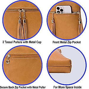 Solene Womens Lightweight Medium Crossbody Purse with Tassel, Perfect Size Crossbody Bags for Daily Use, travel - LP062 (MUSTARD)