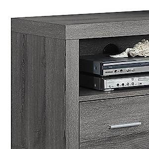 Monarch Specialties , TV Console with 4 Drawers, Dark Taupe Reclaimed-Look, 60"L