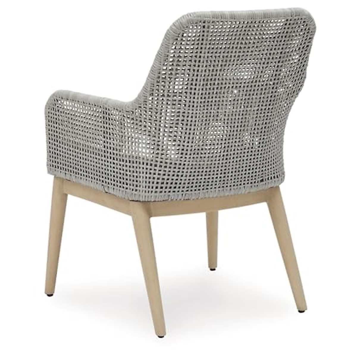 Signature Design by Ashley Seton Creek Outdoor Dining Arm Chair, Set of 2, 25" W x 24" D x 36" H, Light Brown & Light Gray