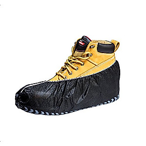 Shoecoverz Brand Black Industrial Disposable Shoe Covers for Men and Women Extra Thick 45 GSM Material Workman Booties Extra Large 100 Pack