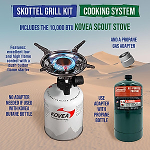 TEMBOTUSK The Original Skottle grill cooking system kit based on the South African braai pan or cowboy wok skillet style cooker, all packs in one carry bag.
