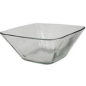 Set of 2 Epure Elegant Glass Bowls 8.125" x 8.125" x 3.125" Beautiful 63 OZ Bowls - Thick Quality Glass - An Elegant Glass Bowl Set Perfect for any Occasion! (2)