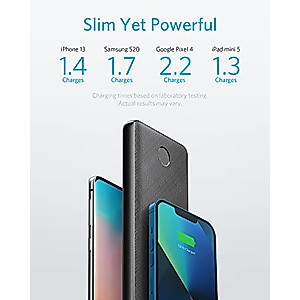 Anker Portable Charger, USB-C Portable Charger 10000mAh with 20W Power Delivery, 523 Power Bank (PowerCore Slim 10K PD) for iPhone 14/13/12 Series, S10, Pixel 4, and More