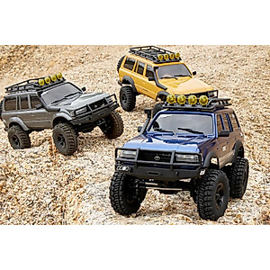 Helidirect FMS 1:18 FCX18 LC80 Land Cruiser 80 RTR 4WD RC Rock Crawler 1/18 Brushed Motor, 2.4GHz RC Transmission - Remote Control Toy for Adult, RC Cars, RC Crawler, Rock Crawler (Yellow)