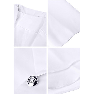 FLITAY Womens Business Solid Lapel Notched Fashion Blazer Casual Ruched Blazer Coat White M