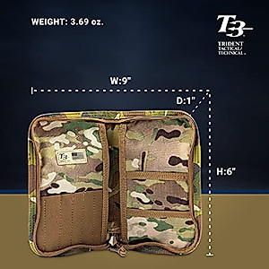 T3 Data Book Cover, Tactical Notebook Organizer Case, Heavy-Duty Document and Hiking Journal Case Multicam