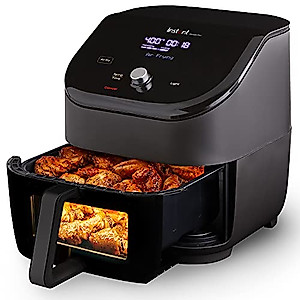 Instant Vortex Plus 6-Quart Air Fryer Oven, From the Makers of Instant Pot with ClearCook Cooking Window, Digital Touchscreen, App with over 100 Recipes, Single Basket, Black
