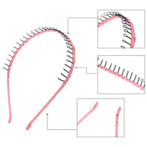 Zhanmai 10 Pieces Unisex Metal Hairband Teeth Comb Hair Hoop Headband Hair Accessories