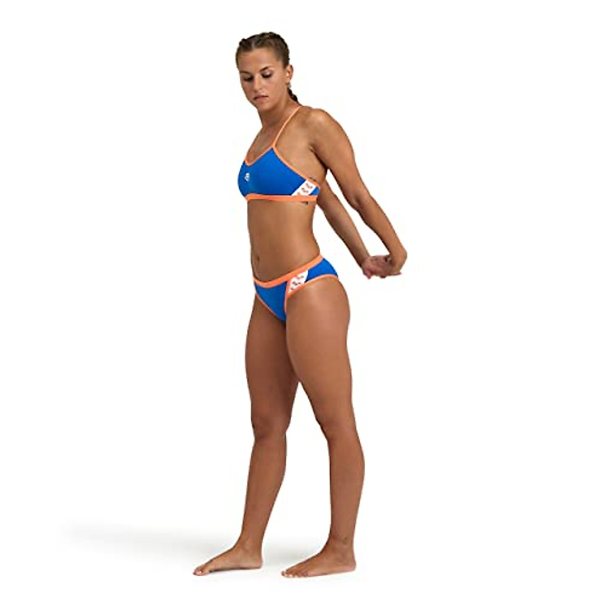 Arena Women's Standard Performance Icons Solid Cross Back Bikini, Royal/Nespola