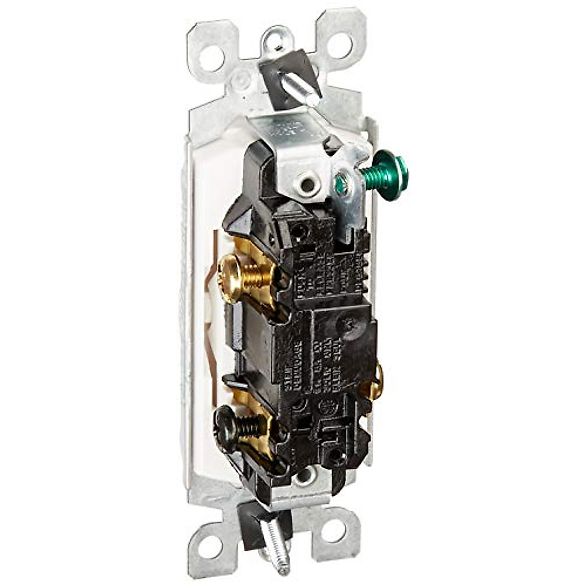 Leviton 5603-2W 15 Amp, 120/277V, Decora Rocker 3-Way AC Quiet Switch, Residential Grade, Grounding, 10 Pack, White